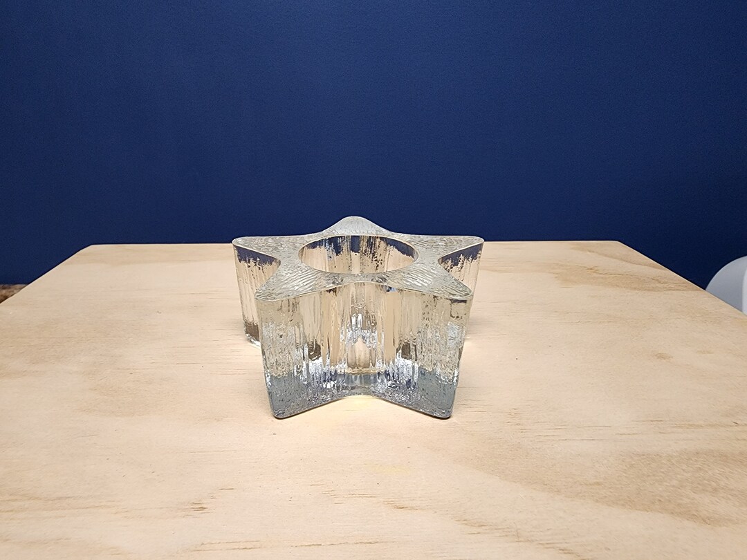Vintage Glass Star Candleholder for Votive Tea Light Candle, Indiana ...