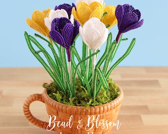 PDF Pattern French Beaded Ranunсulus, Seed Bead Flower Tutorial, DIY ...