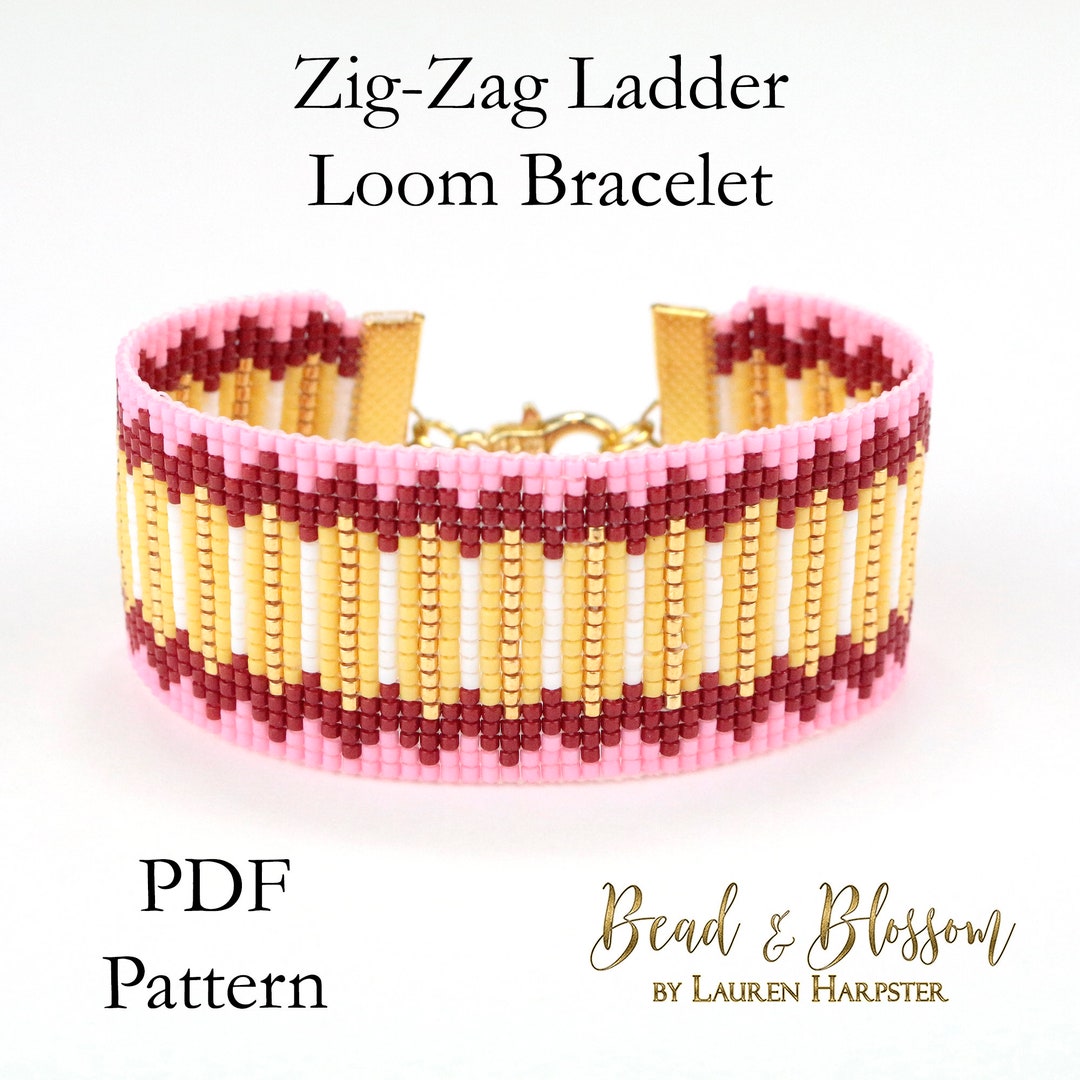 Zig Zag Ladder Beaded Bracelet Pattern: Geometric Loom Weaving (PDF ...