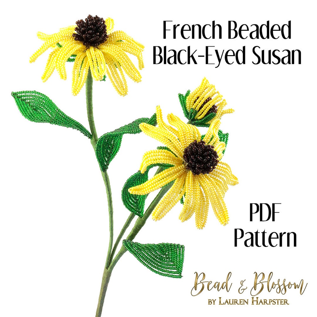 French Beaded Black-eyed Susan Pattern - BEGINNER - Wire Wrapping ...