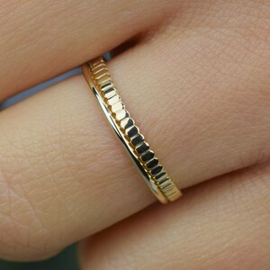 14k Solid Gold Ring Set, Gold Stacking Ring,solid Gold Wedding Band,14k ...