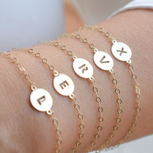 Initial Child Bracelet 14k Solid Gold / Personalized Letter Baby ...