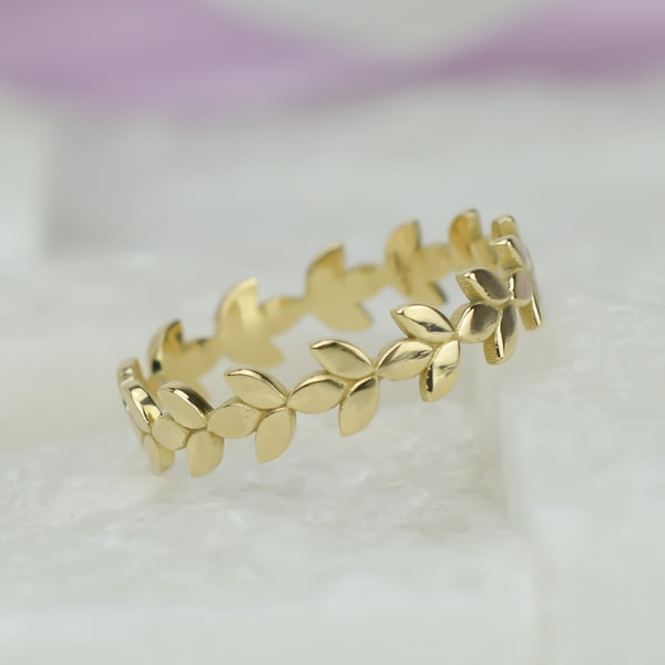 Gold Leaf Ring - Etsy