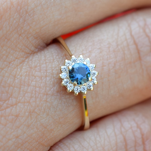 Blue Stone Ring - Etsy