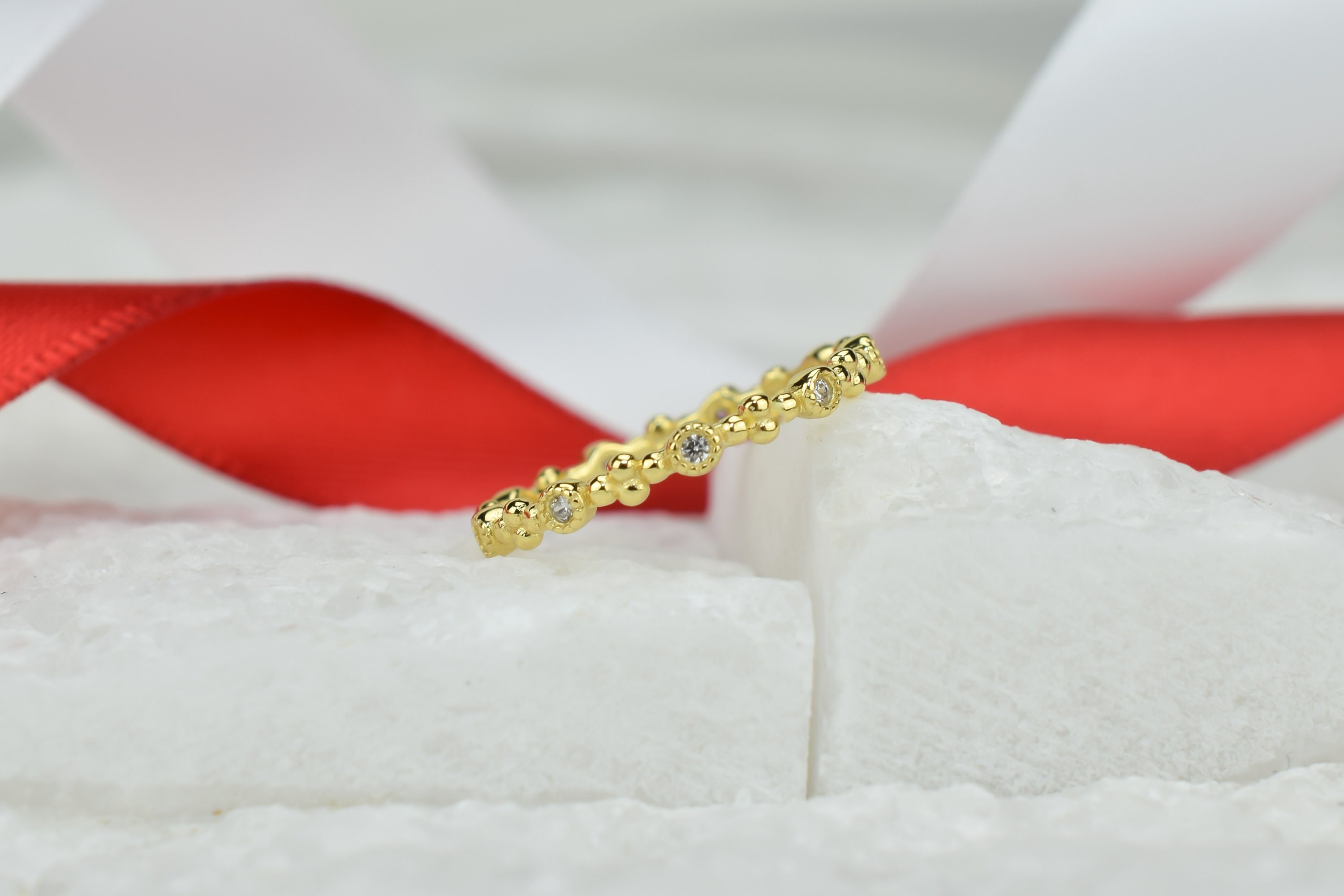 Gold Thin Eternity Ring Promise Ring Stacking Band Stacking | Etsy