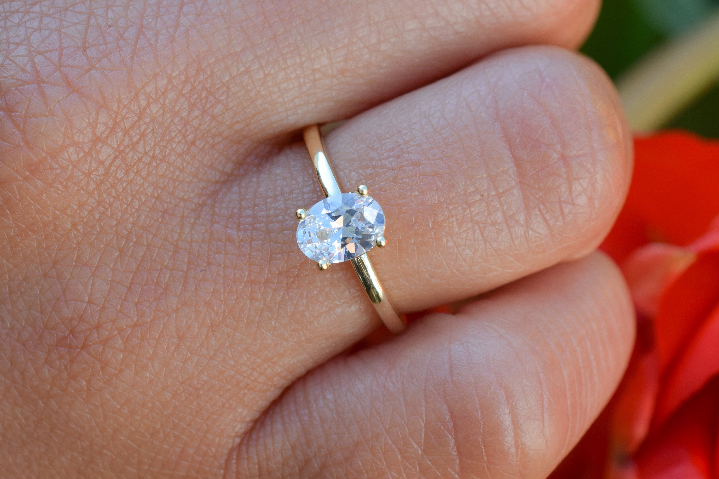 0.75 Ct Gold Oval Ring Engagement Ring Wedding Ring Oval | Etsy