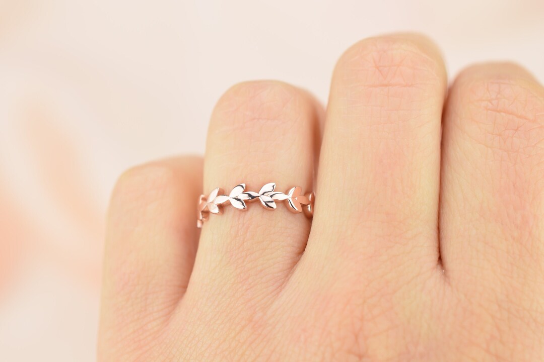 Rose Gold Leaf Ring, Ring Band, Leaf Ring ,rose Flower Ring, Branch ...