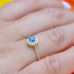 0.4ct 14k Solid Gold London Blue Topaz Ringlondon Blue - Etsy