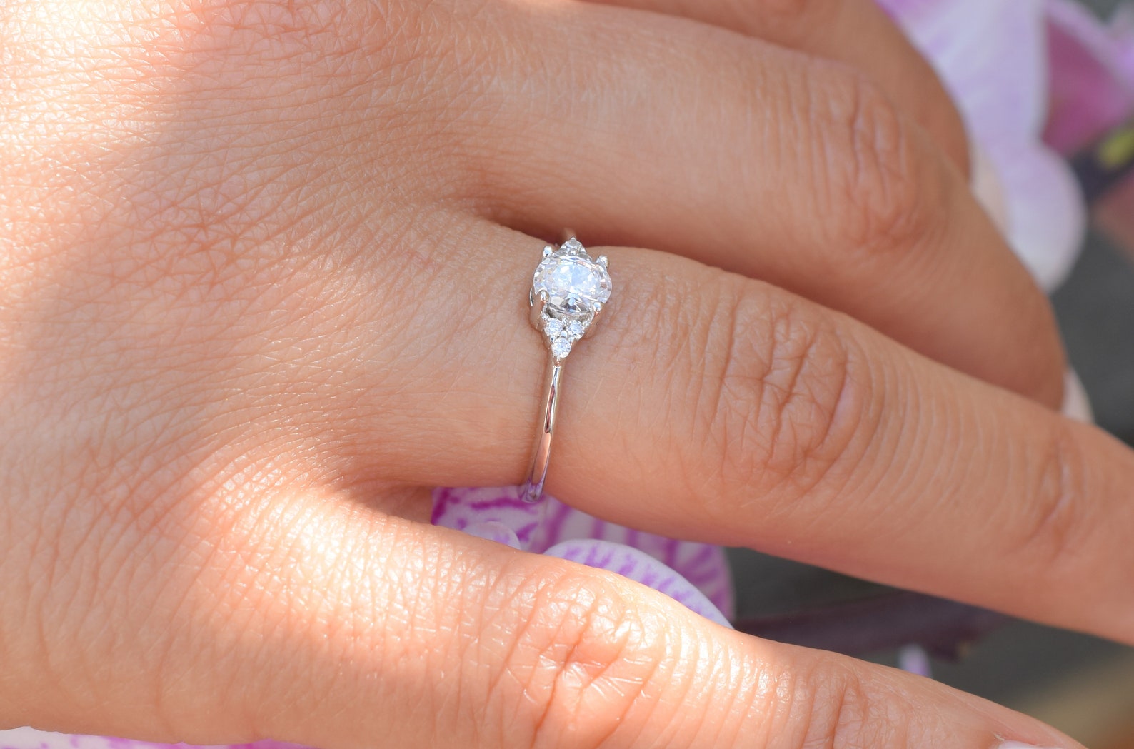 0.7 Ct Silver Oval Princess Ring Engagement Ring Wedding | Etsy