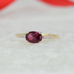 0.8ct 14k Solid Gold Ruby Red Topaz Ring,natural Topaz Ring, Solitaire ...