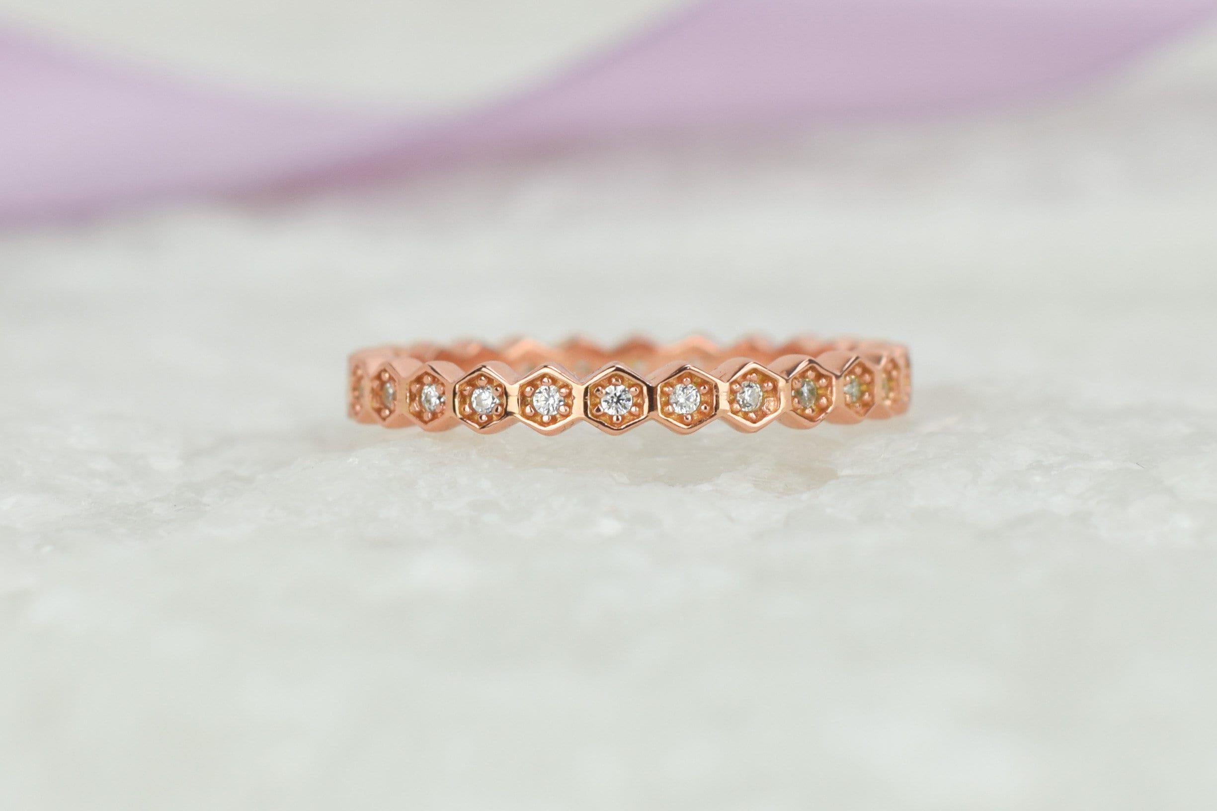 1.1ct Rose Gold Square Ring Set Bridal Ring Set Engagement | Etsy