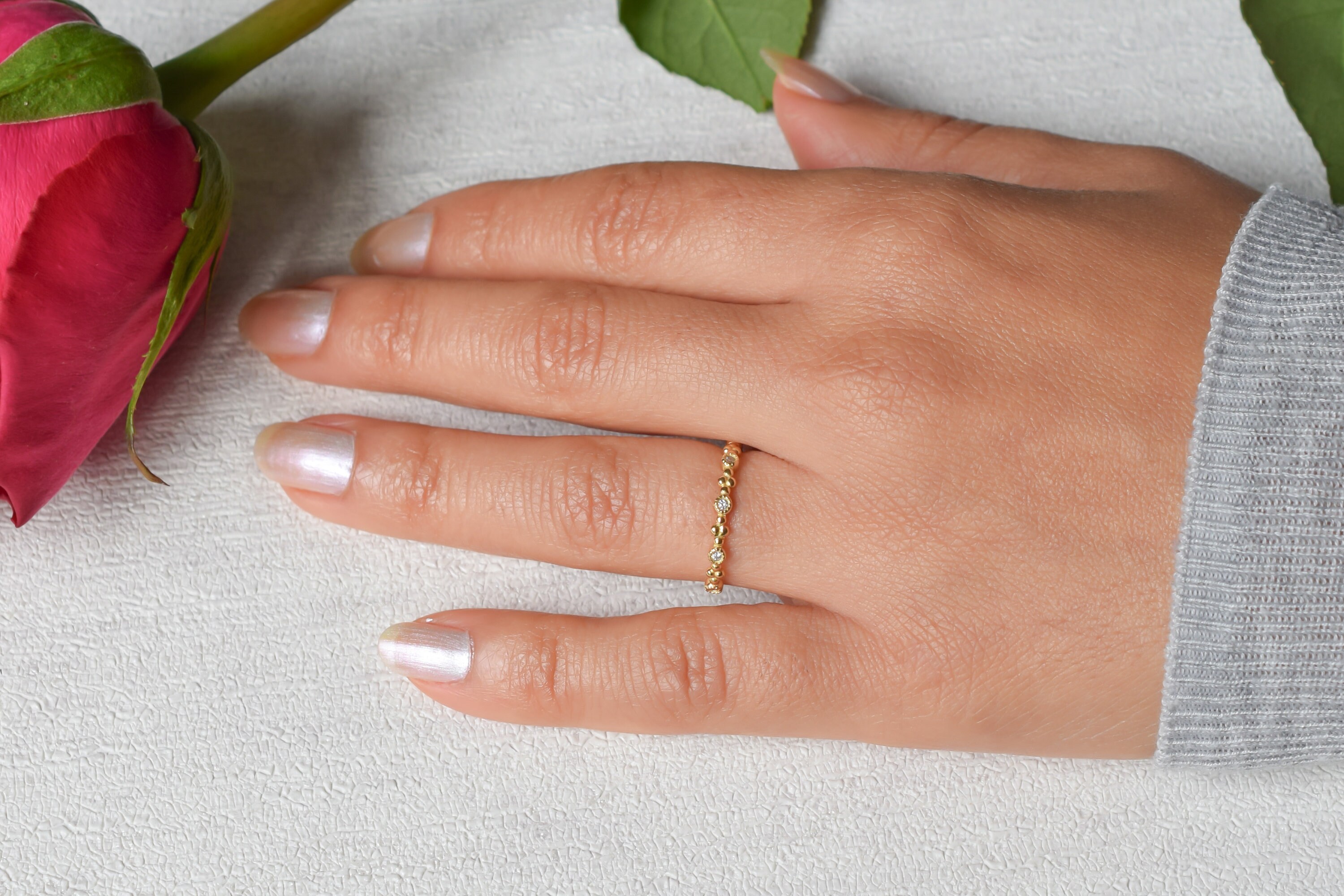 Gold Thin Eternity Ring Promise Ring Stacking Band Stacking | Etsy