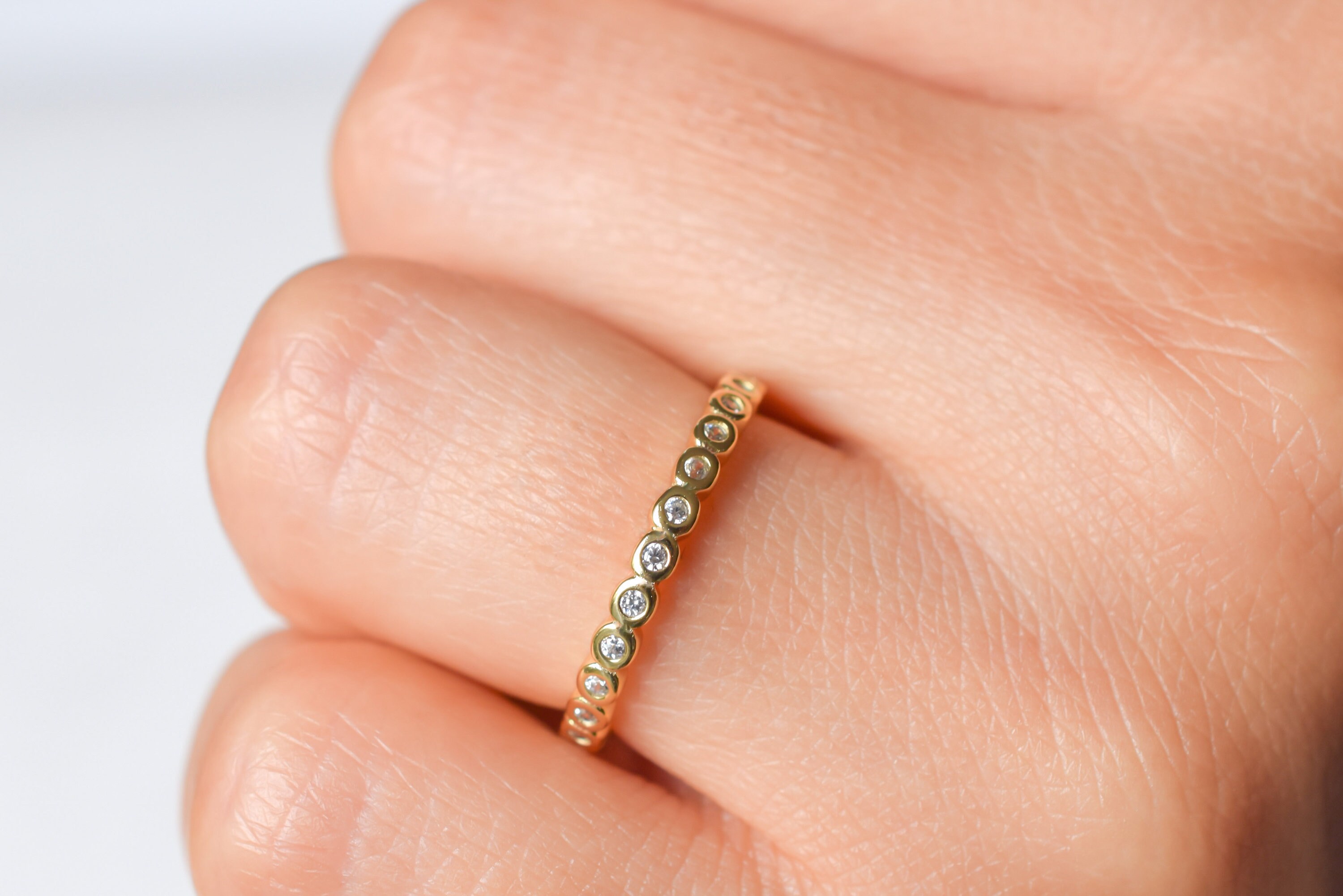 Gold Bezel Eternity Band Engagement Ring Wedding Band Man - Etsy