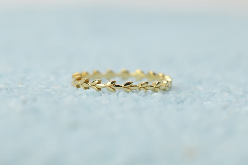 2.1mm 14k Solid Gold Leaf Ring Ring Band Leaf Ringgold - Etsy