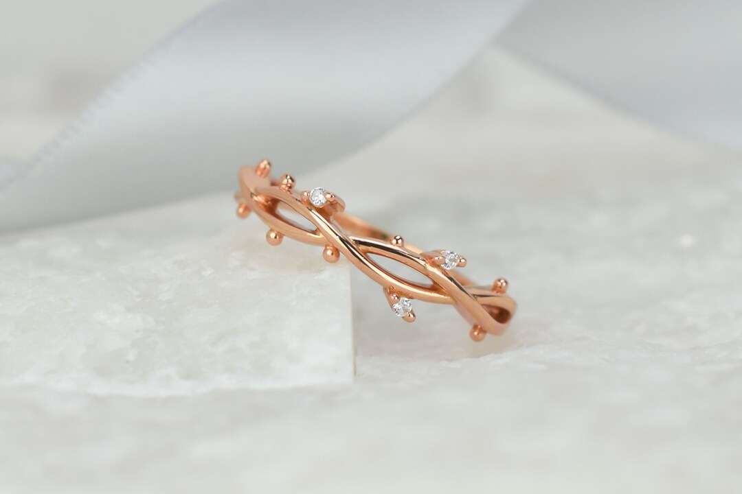 Rose Gold Branch Ring ,minimalist Flower Ring, Promise Ring, Branch ...