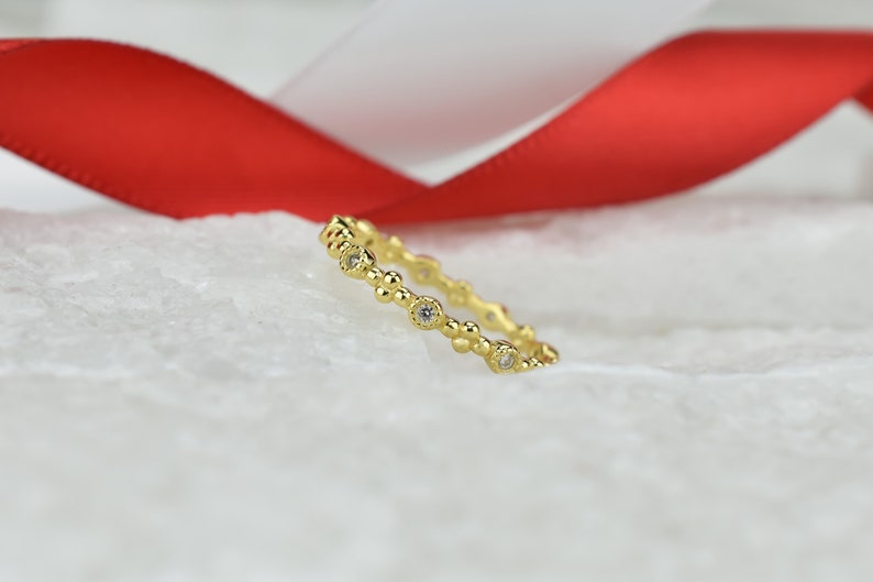 Gold Thin Eternity Ring Promise Ring Stacking Band Stacking - Etsy