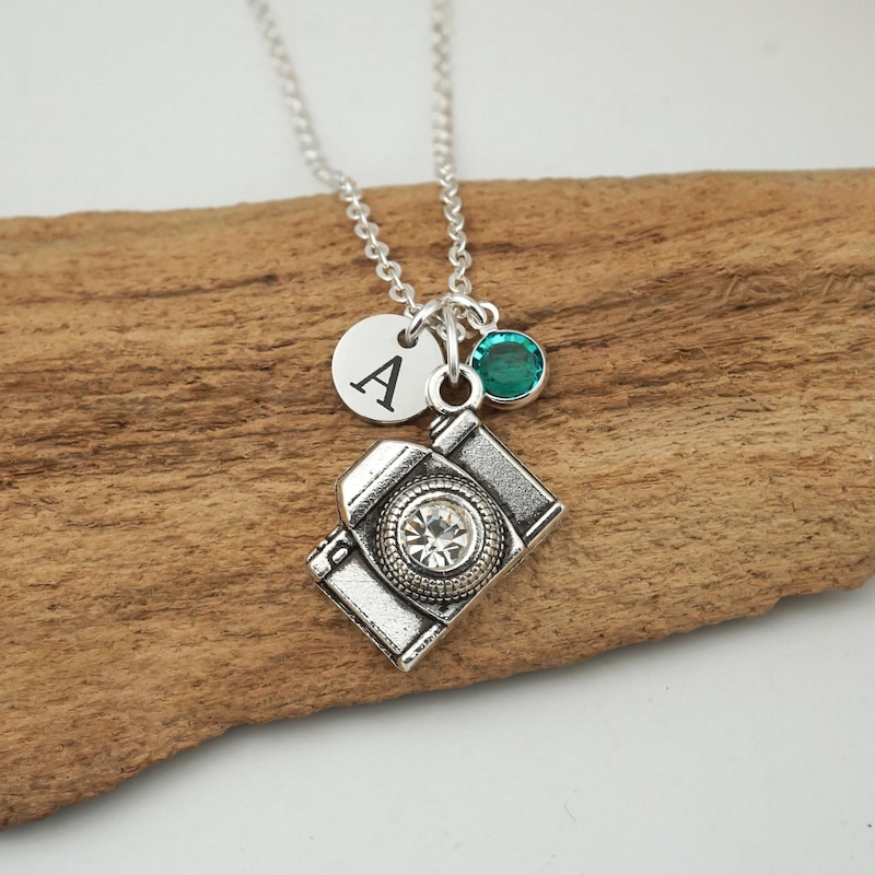 Camera Initial Necklace - Etsy UK