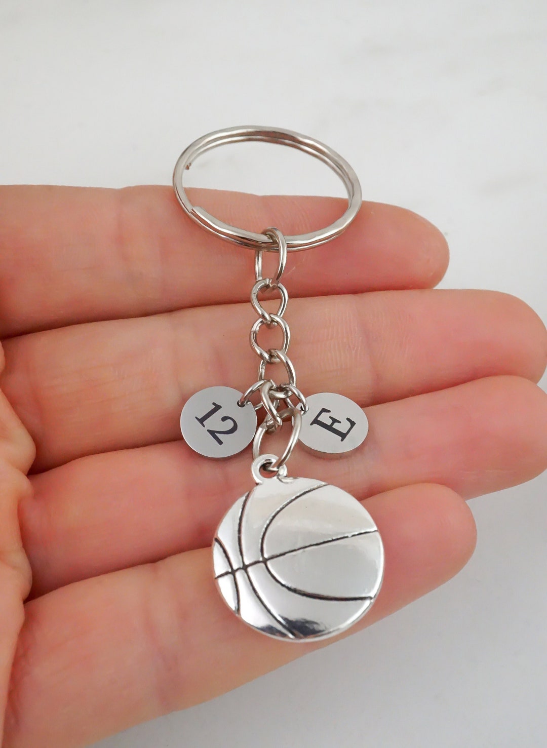 Basketball Key Chain - Men's Gift - Personalized Jersey Number and ...