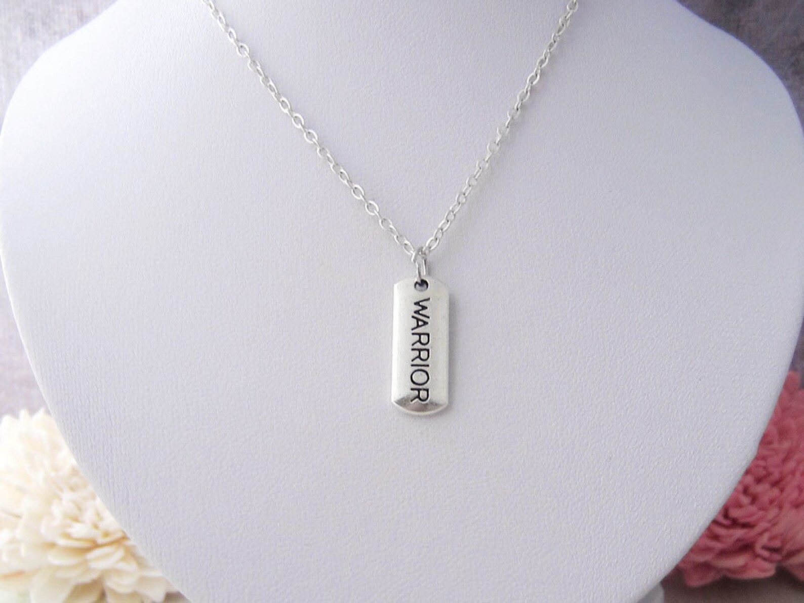 Warrior Tag Necklace Warrior Charm Antique Silver Jewelry - Etsy