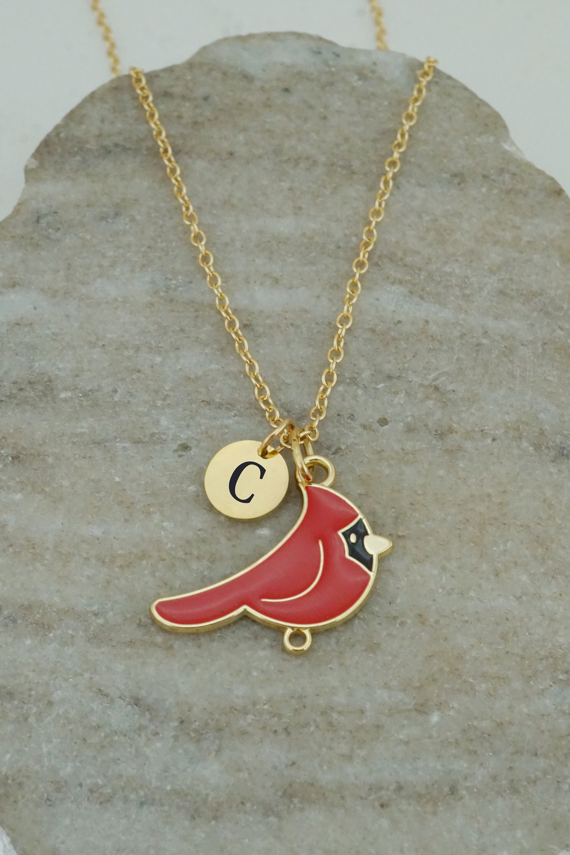 Red Cardinal Necklace Personalized Memorial Bird Necklace - Etsy