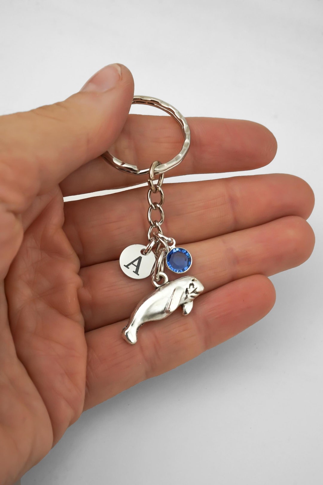 Manatee Keychain - Manatee Personalized Charm Key Chain With Custom ...