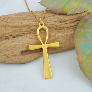 Large Gold Ankh Necklace or Keychain Egyptian Ankh Charm Gold Ankh ...
