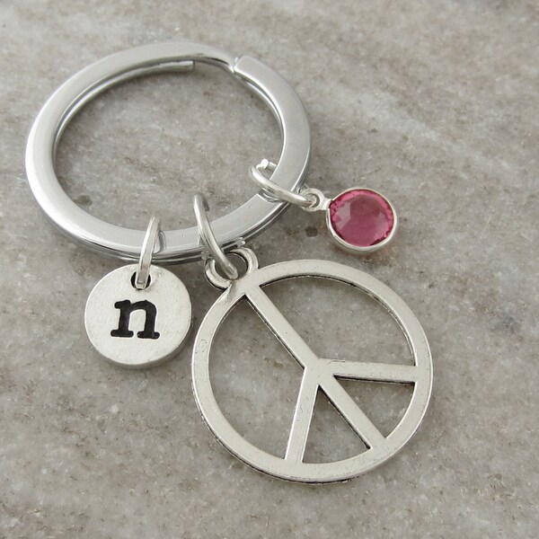 Peace Sign Keychain - Etsy