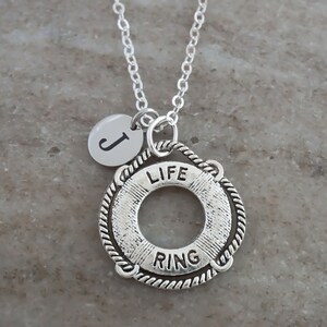 Life Ring Necklace or Lifeguard Keychain Antique Silver Life Preserver ...