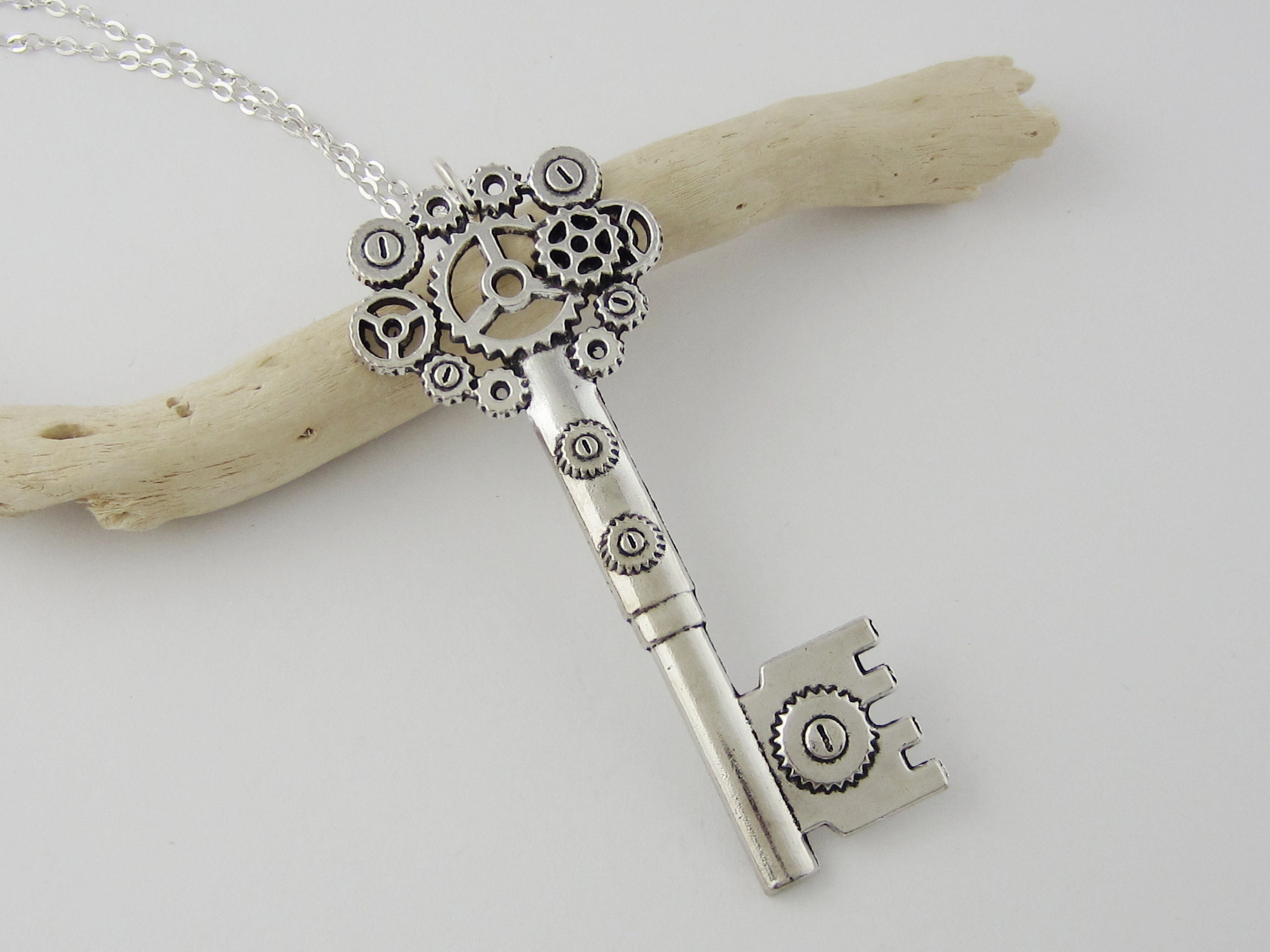 Steampunk Key Necklace Vintage Inspired Skeleton Key Pendant | Etsy