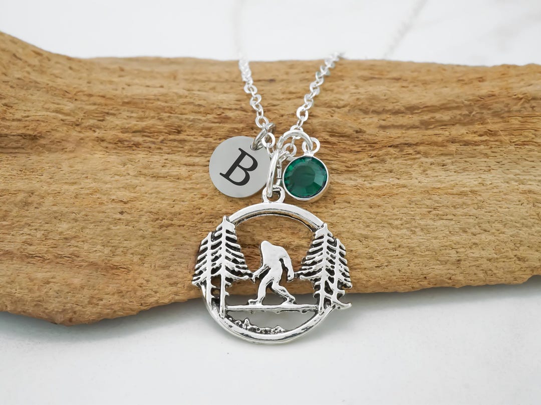 Bigfoot Necklace or Keychain: Sasquatch Necklace, Personalized Silver ...