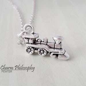 Train Necklace Antique Silver Toy Train Charm Locomotive Gifts Train ...