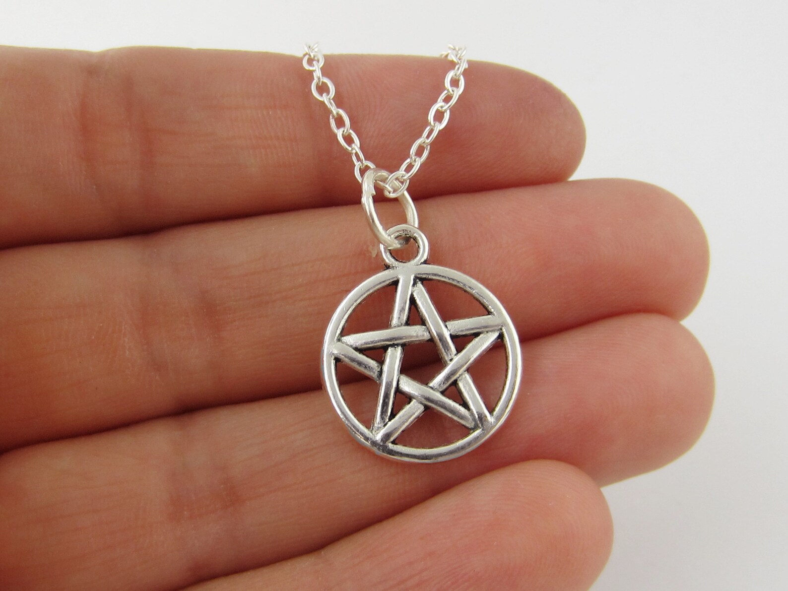 Pentacle Necklace Pentagram Necklace Personalized Initial | Etsy