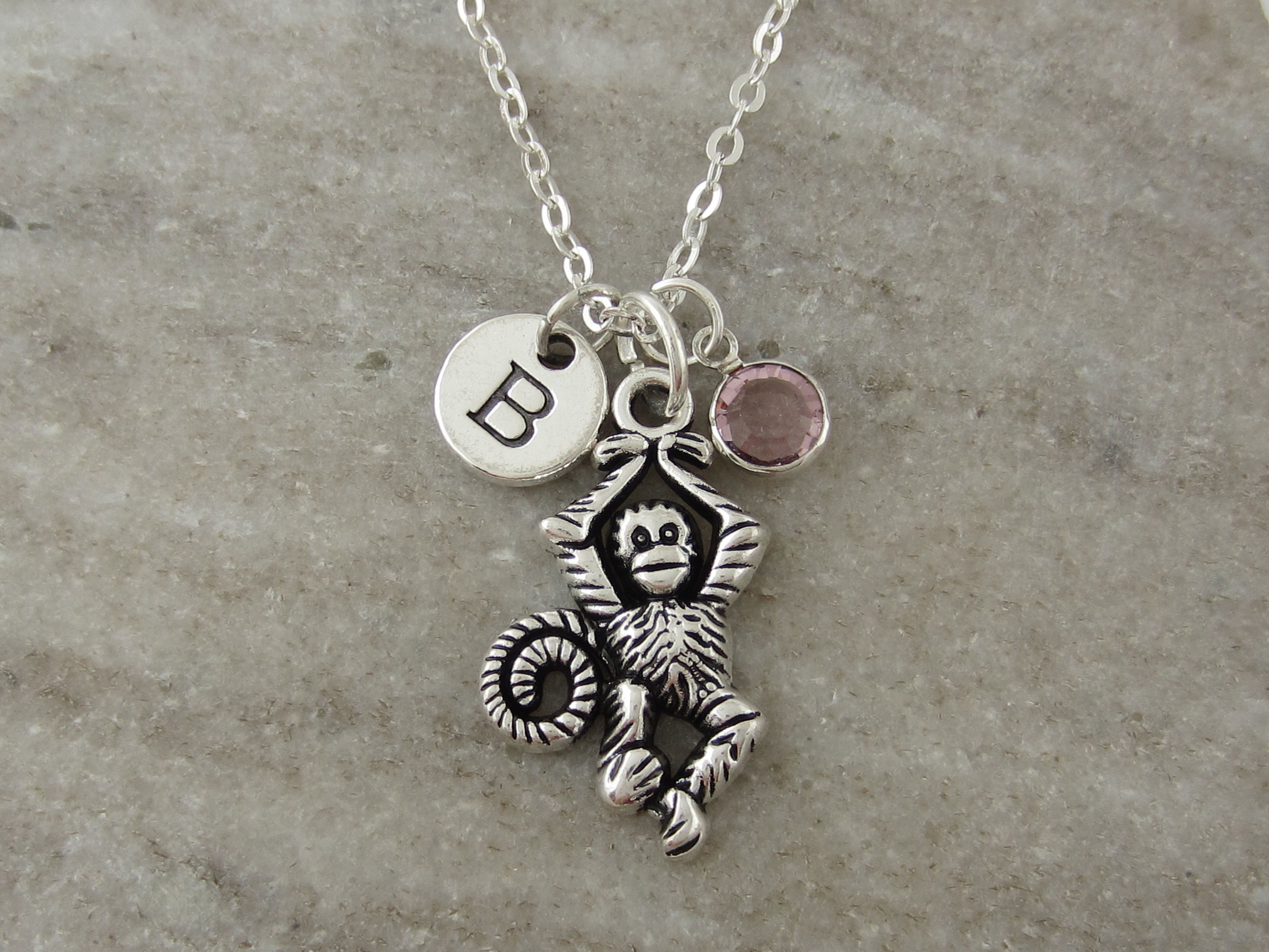 Monkey Necklace Antique Silver Monkey Jewelry Hanging - Etsy 日本