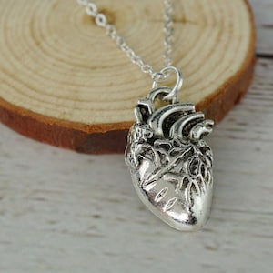 Anatomical Heart Necklace or Keychain - Antique Silver Jewelry ...