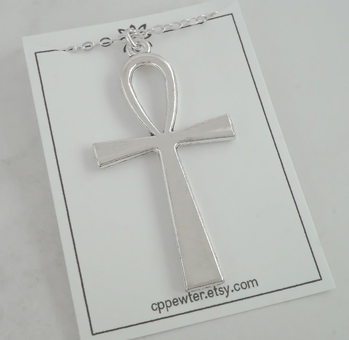 Huge Ankh Necklace Egyptian Ankh Charm Antique Silver - Etsy