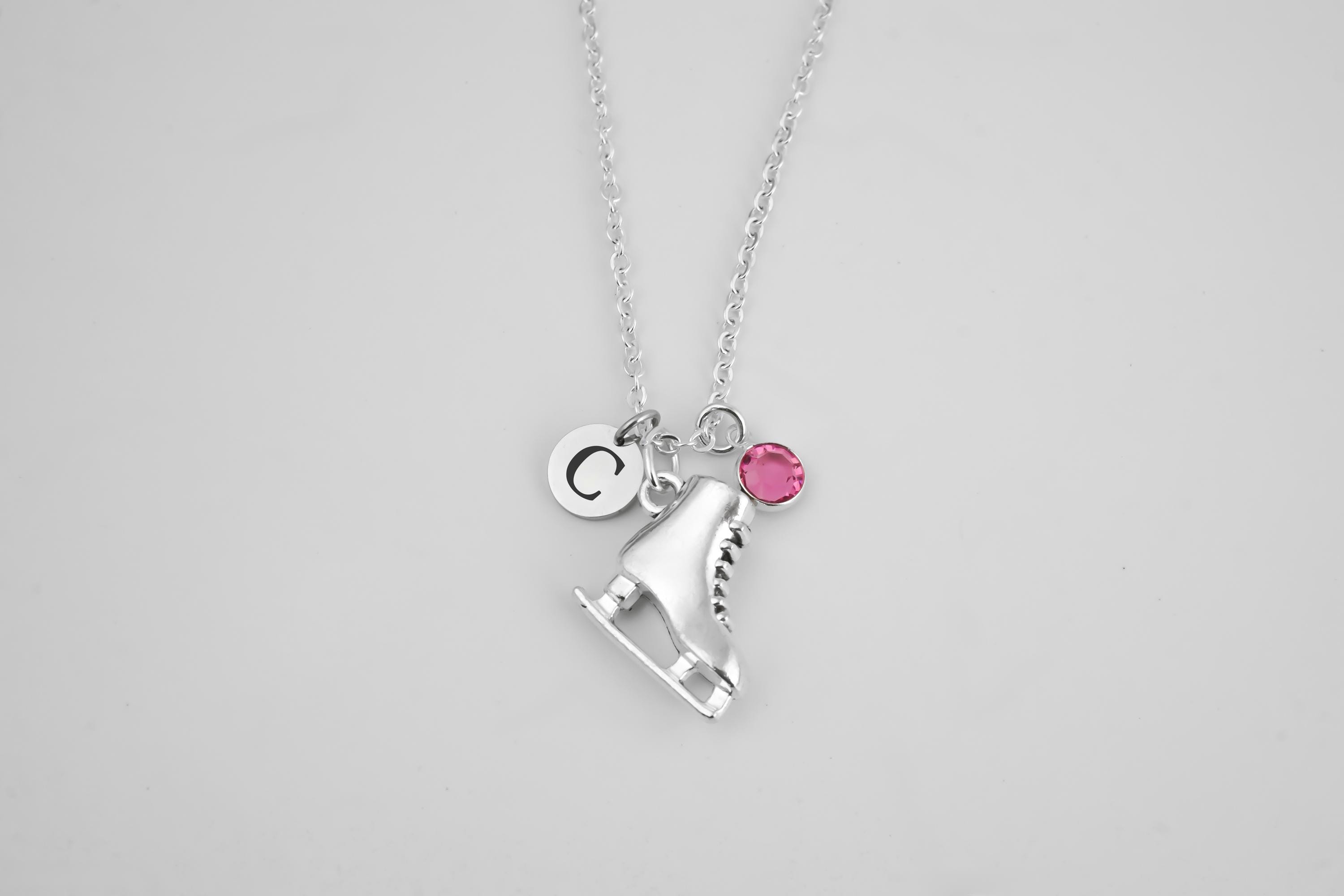 Ice Skate Necklace - Figure Skating Gifts - Monogram Personalized ...