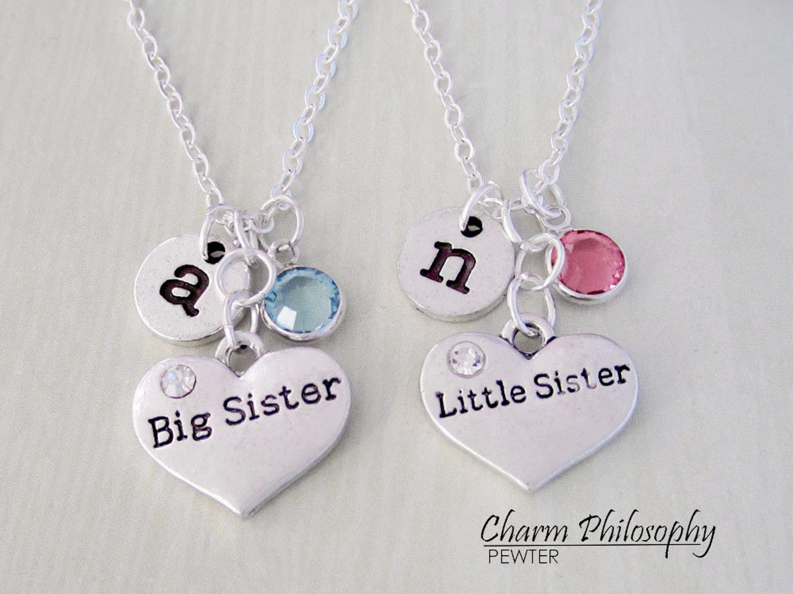 2 Sisters Necklaces Big Sister Little Sister Matching - Etsy