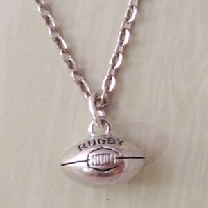 Rugby Ball Necklace Antique Silver Pewter Jewelry Silver | Etsy