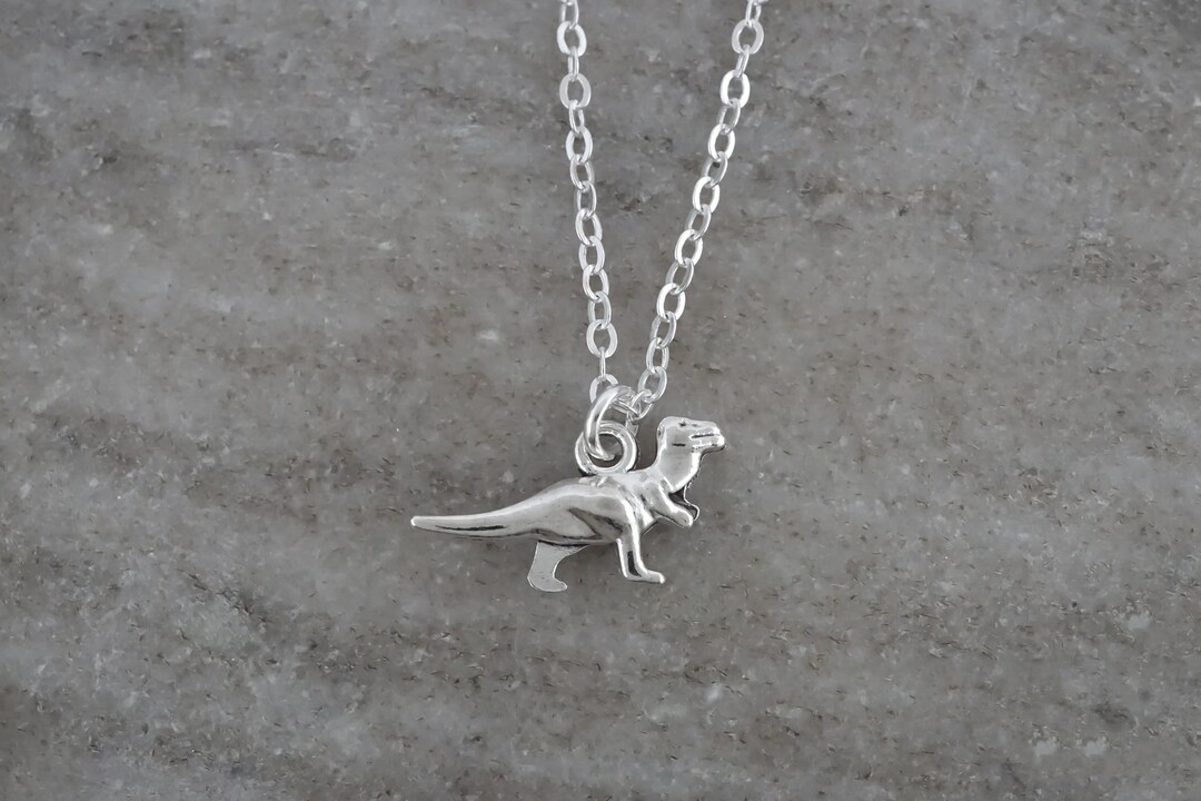 Dinosaur Necklace Tyrannosaurus Rex Necklace Antique Silver Dinosaur ...