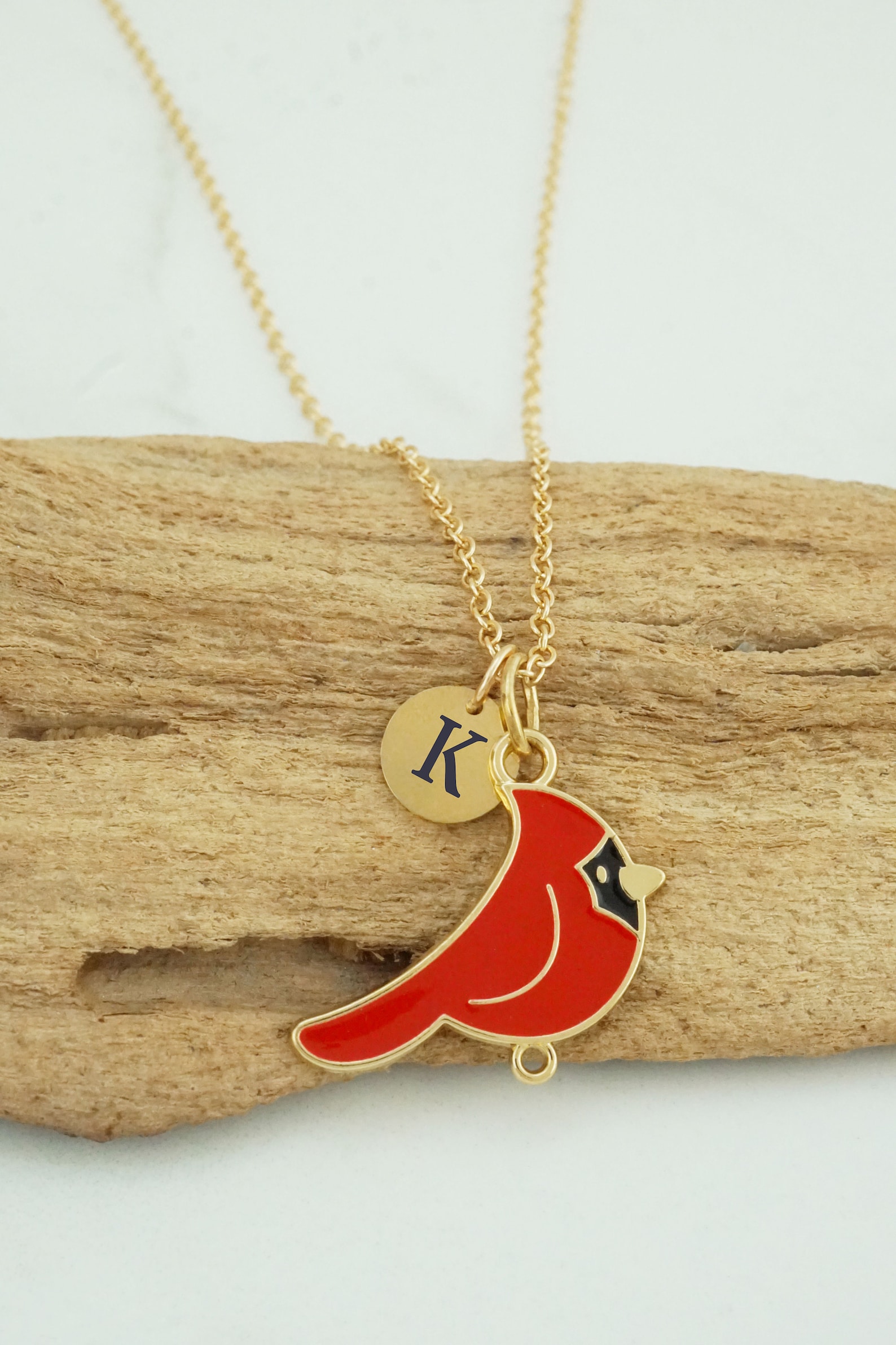 Red Cardinal Necklace Personalized Memorial Bird Necklace - Etsy