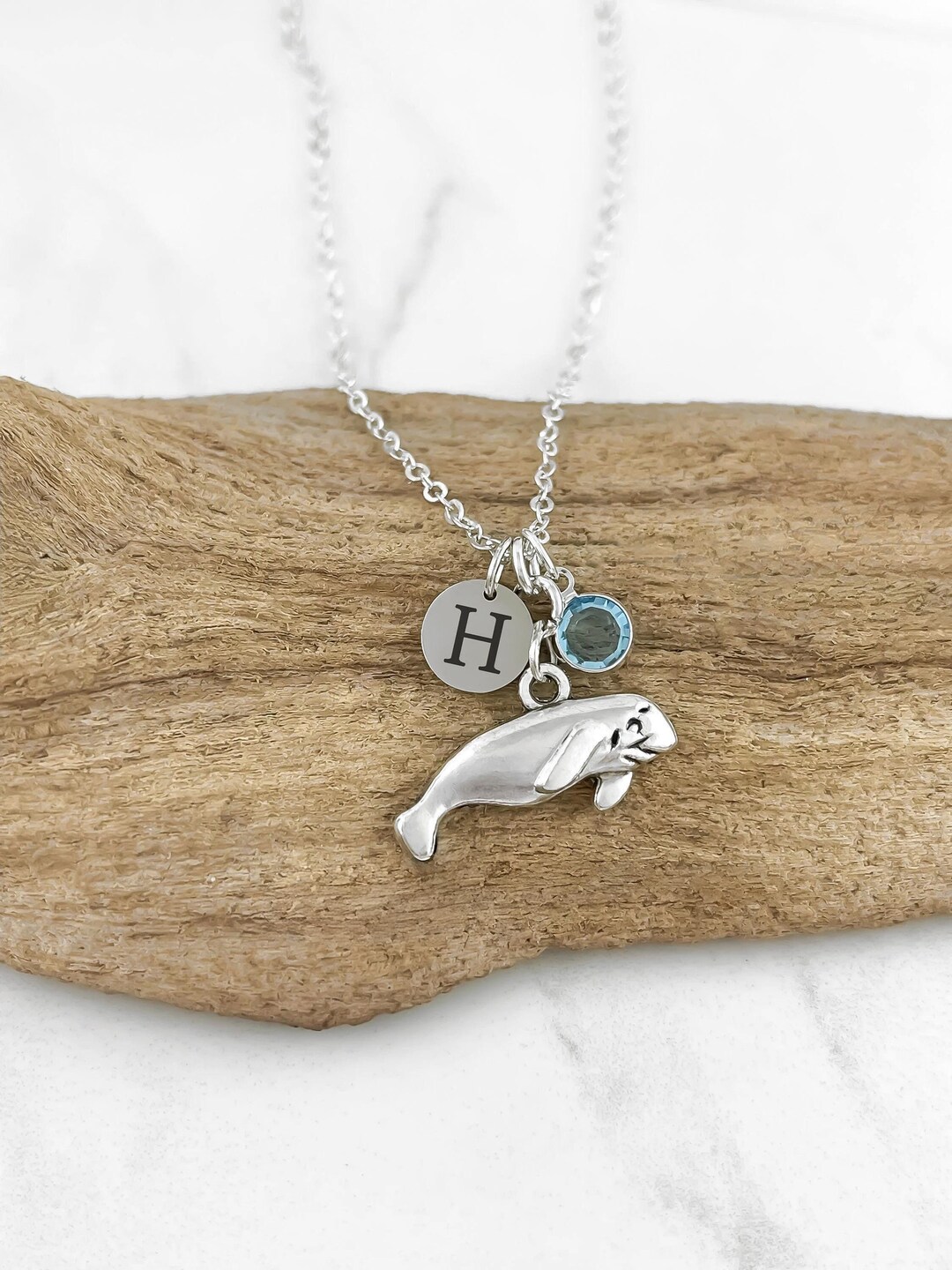 Manatee Necklace or Keychain - Antique Silver Manatee Charm Necklace ...