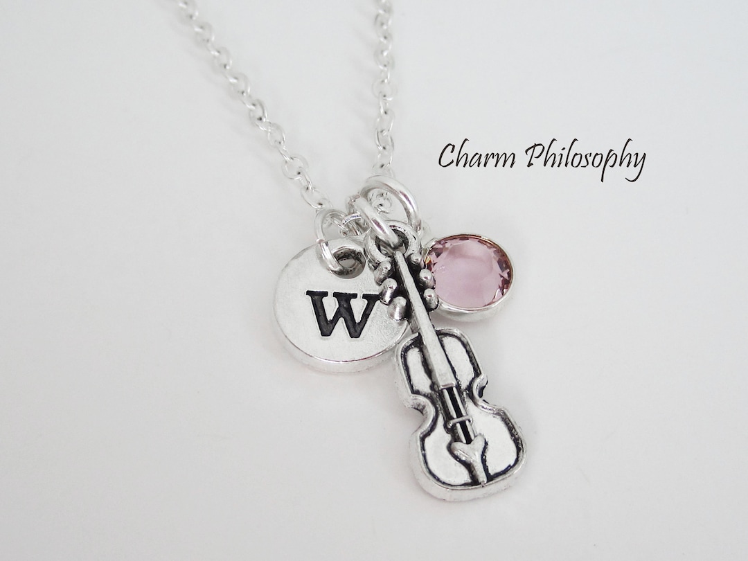 Violin Necklace Musical Instrument Charm Personalized - Etsy