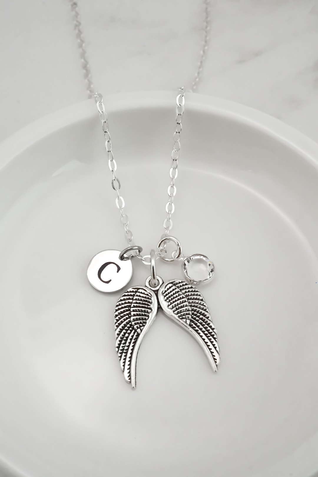 Personalized Angel Wing Necklace Memorial Jewelry in Memory of Necklace ...