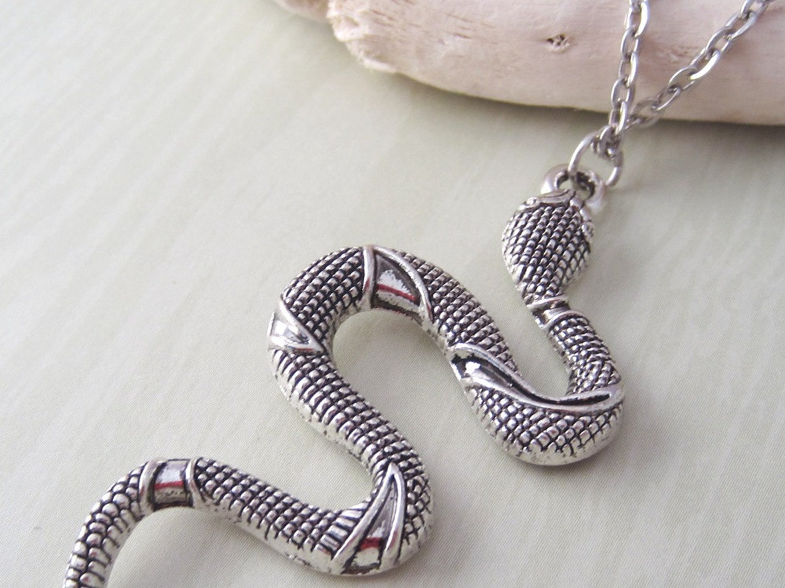 Snake Necklace Antique Silver Jewelry Boa Constrictor | Etsy