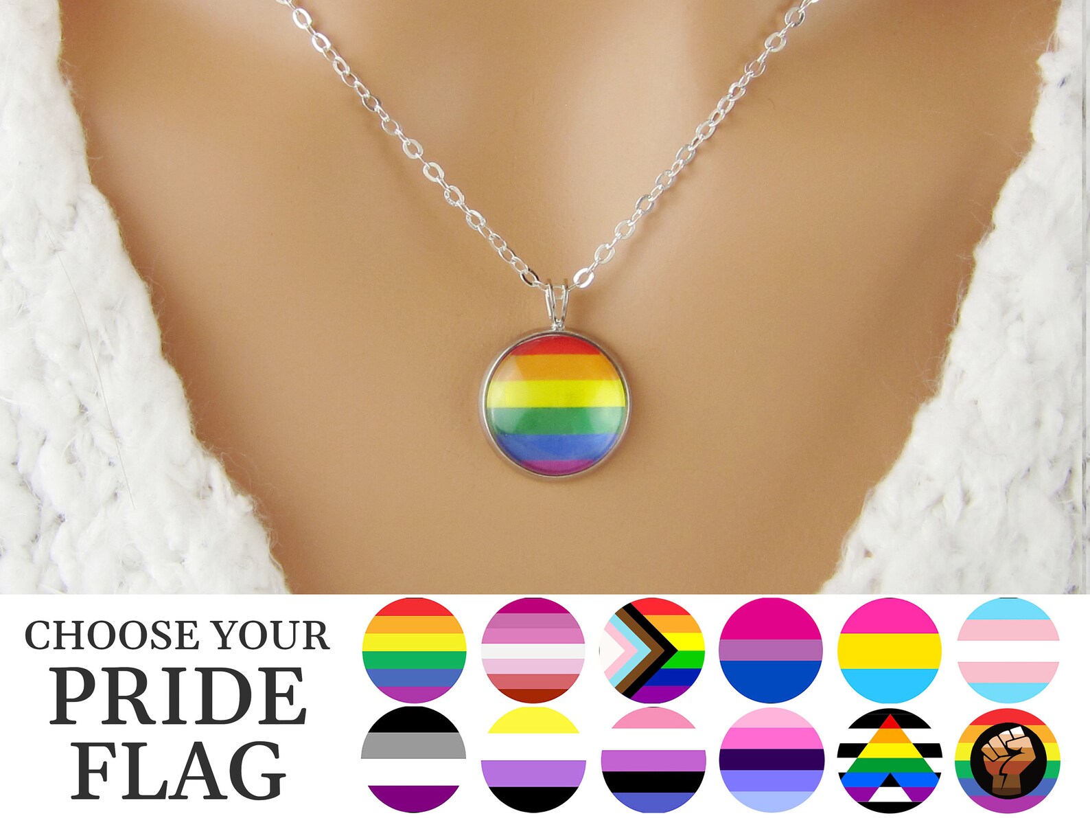 Lgbtq Necklace Queer Gay Pride Jewelry Gender And Sexual Etsy