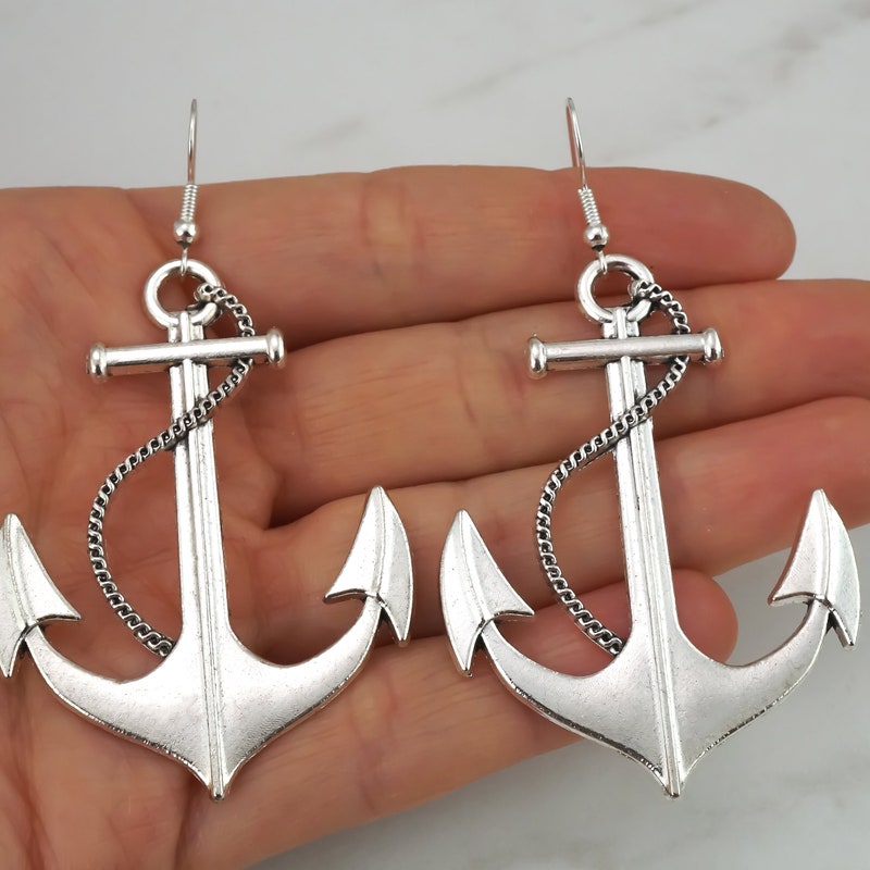 Anchor Earrings - Etsy