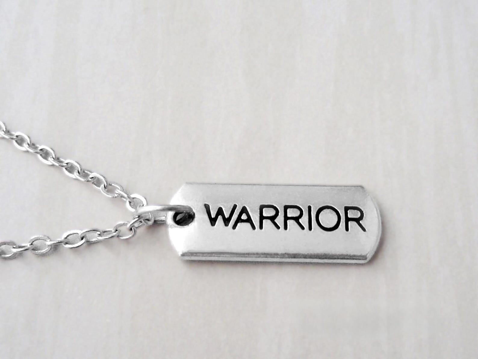 Warrior Tag Necklace - Warrior Charm Necklace - Warrior Necklace ...