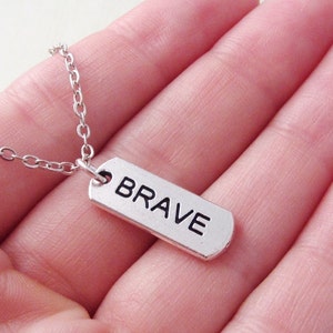 Brave Necklace Monogram Personalized Initial and Birthstone - Etsy