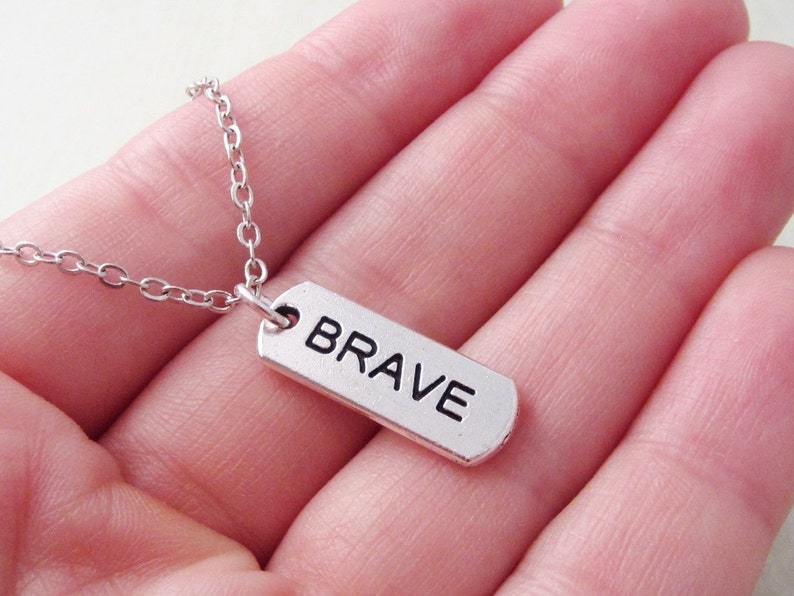 Brave Necklace Monogram Personalized Initial and Birthstone - Etsy