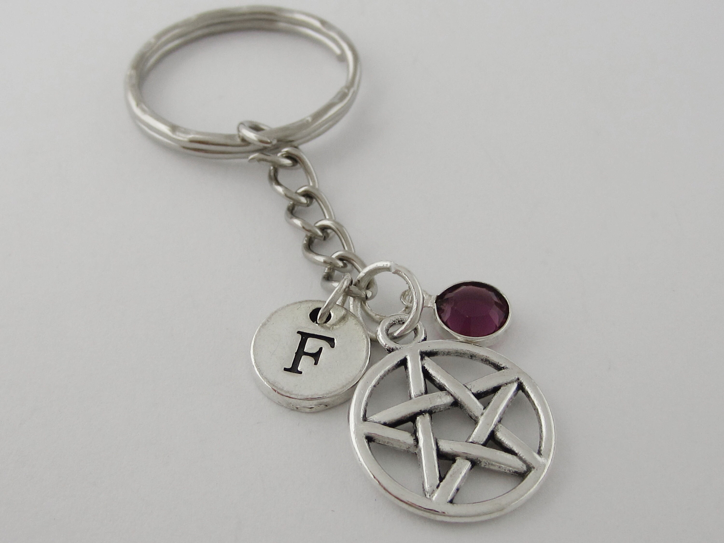 Pentacle Keychain Pentagram Key Chain Personalized - Etsy